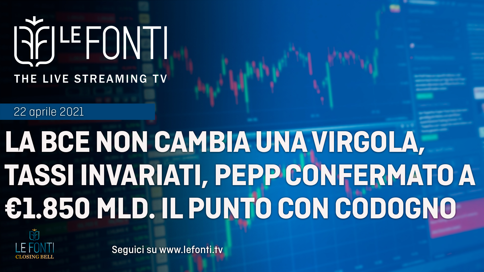 La Bce non cambia una virgola, tassi invariati, Pepp confermato a €1. ...